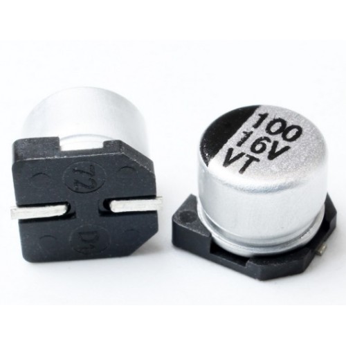 Buy 100uf 16 VOLT SMD ELECTROLYTIC CAPACITOR(MAKE:HYNCDZ) - Miniature ...